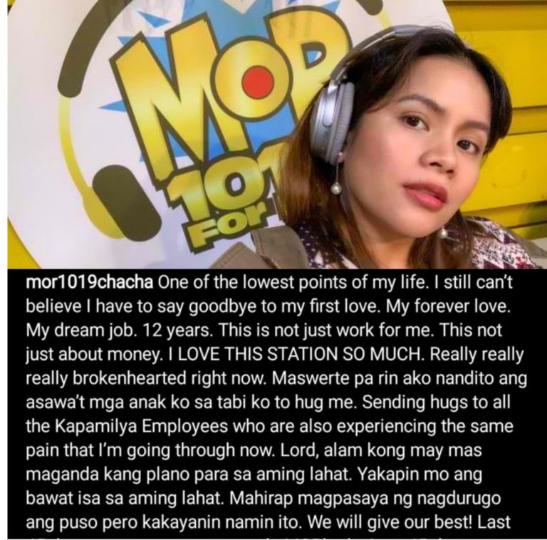 MOR 101.9 Manila: DJ Cha Cha Announces Closure of Operations of Radio ...