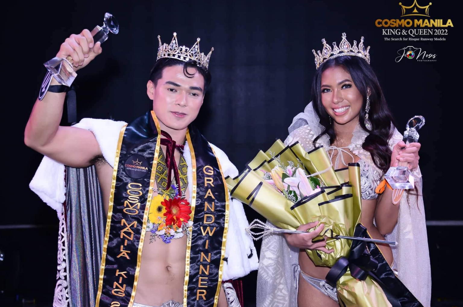 Jovy Angel and Morena Carlos were crowned Cosmo Manila's King and Queen ...